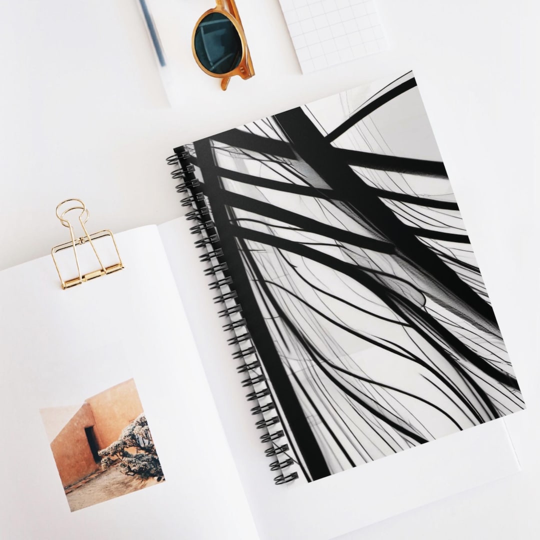 Spiral Notebook Ruled Line Black Stripes, Journal, Diary, Notepad ...