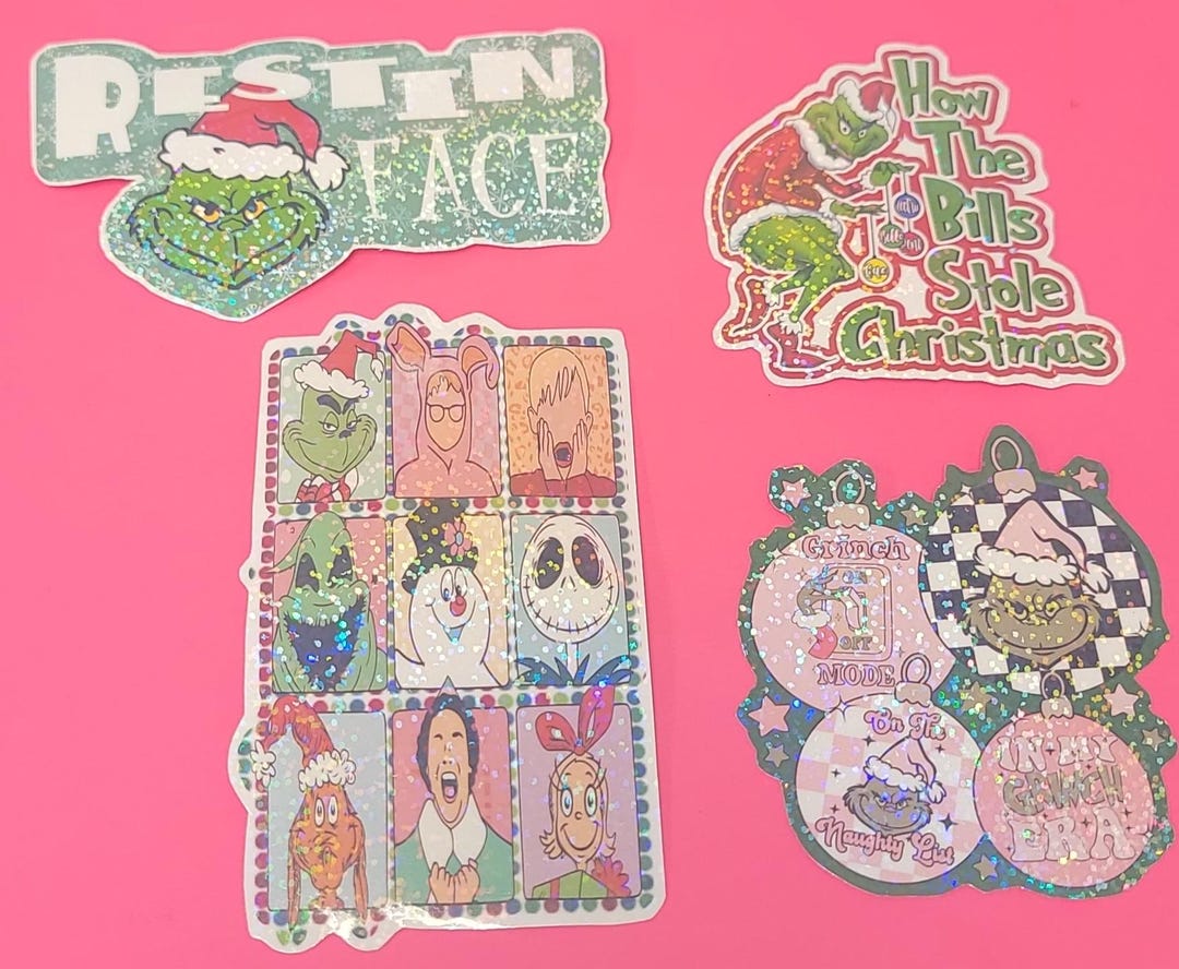 Xmas Stickers, Grinch Theme, Grinchmas Decals,holiday Crew, Vinyl ...