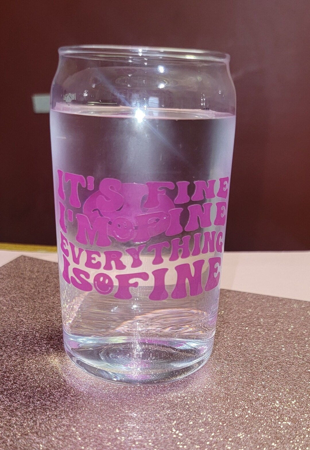 Everything's Fine Cup, Color Changing Glassware, Unique Smiley Face ...