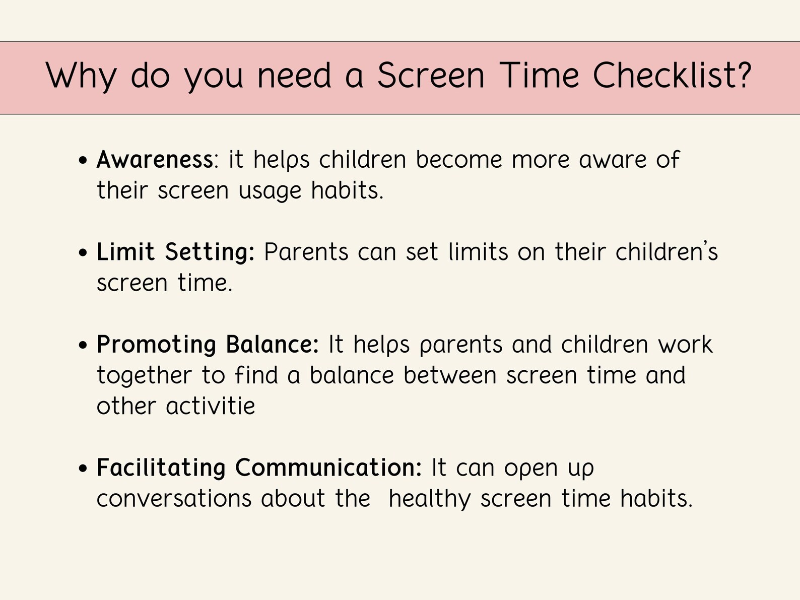 Editable Screen Time Checklist | Screen Time Chart | Screen Time ...