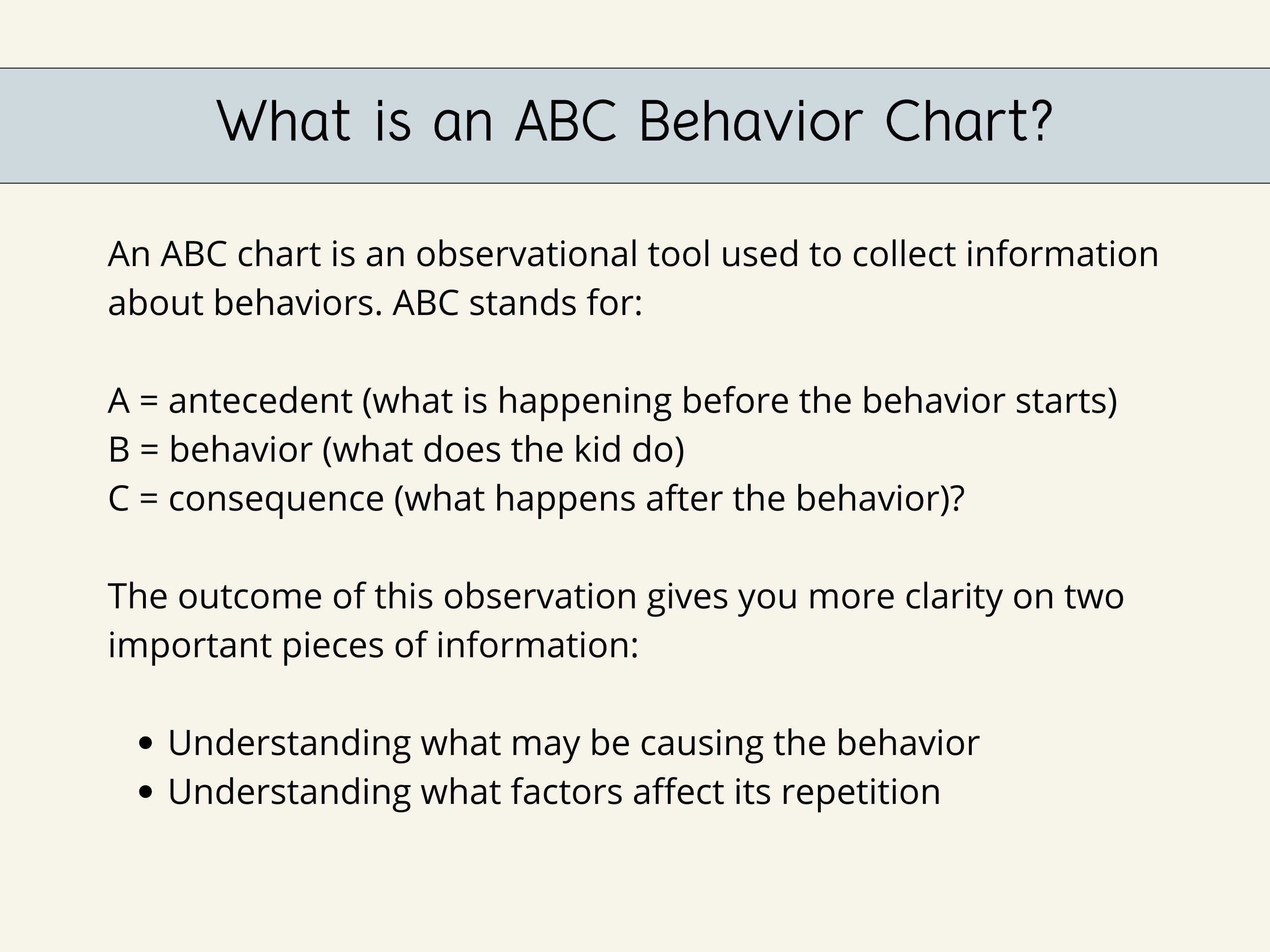 Editable ABC Behavior Chart | Behavior Analysis | Consequence Chart ...