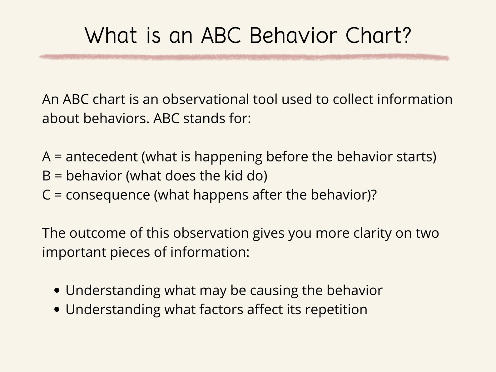 Editable ABC Behavior Chart Behavior Analysis Consequence Chart ...