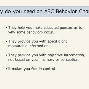 Editable ABC Behavior Chart | Behavior Analysis | Consequence Chart ...