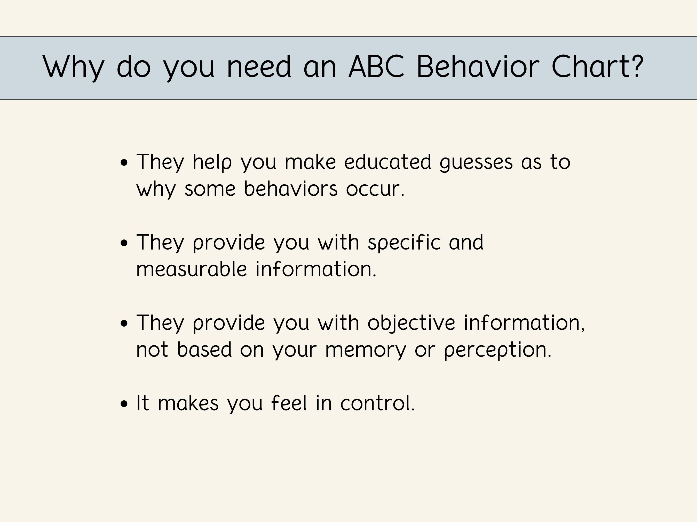 Editable ABC Behavior Chart | Behavior Analysis | Consequence Chart ...