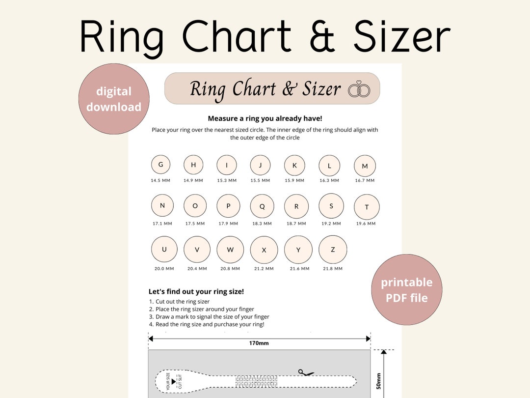 Printable Ring Size Chart Ring Size Measure Tool International Ring ...