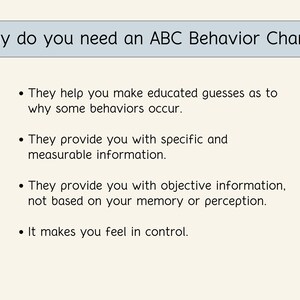 Editable ABC Behavior Chart | Consequence Chart | Behavior Tracker | BC ...