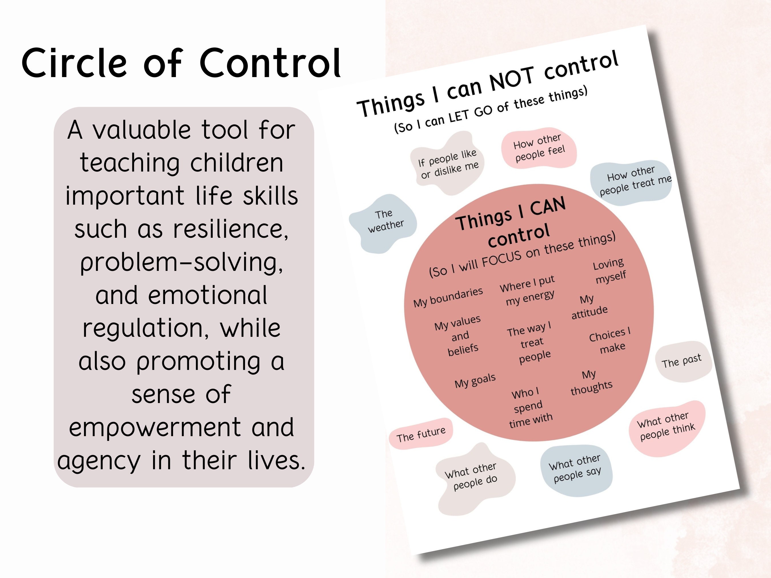 Circle of Control Therapy Poster | What I Can and Cannot Control Poster ...