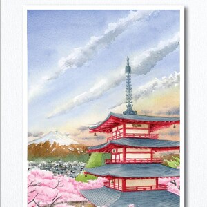 Japanese Shrine Chureito Pagoda Outline Drawings for Painting ...