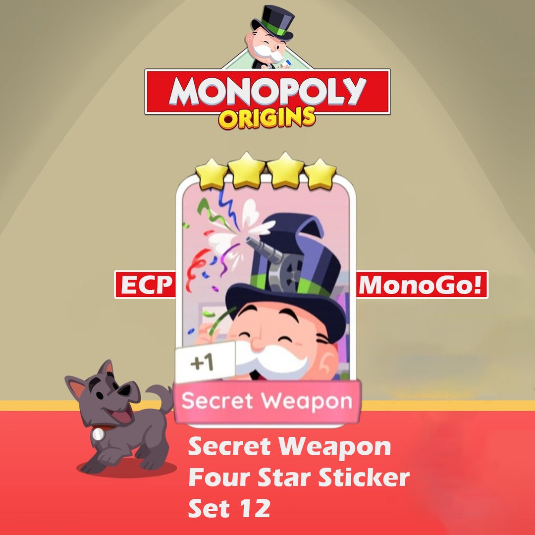 Secret Weapon Set 12 Monopoly Go Sticker read Description Fast Delivery ...
