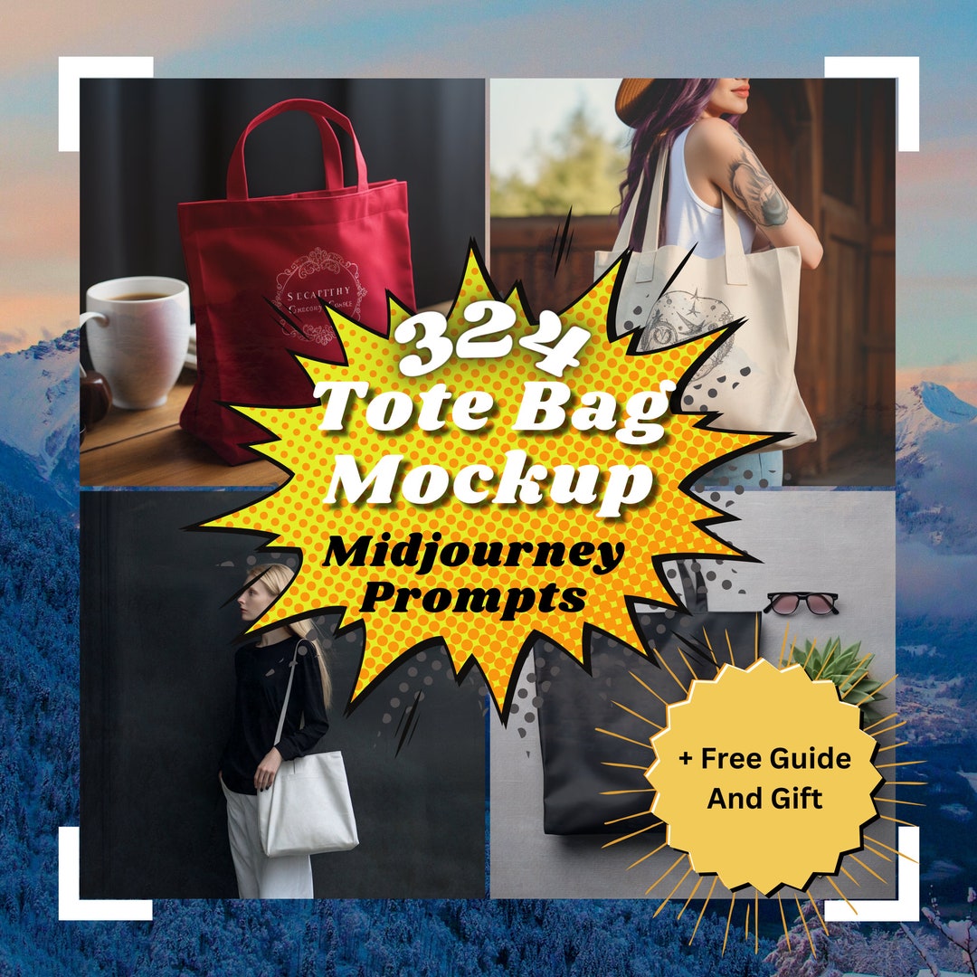 Tote Bag Mockup Midjourney Prompts, Digital Download, 324 Stylish Bag ...