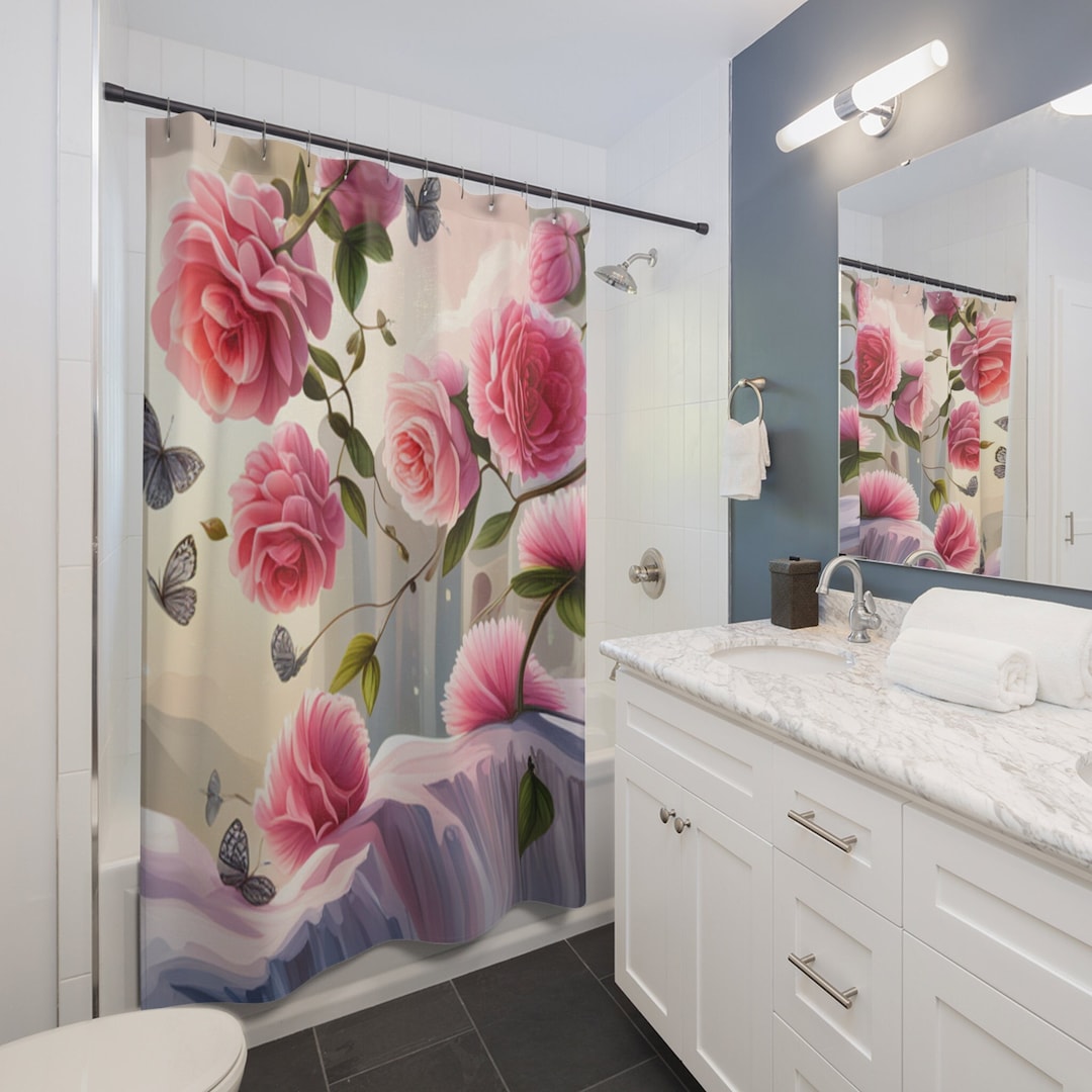 Flower Shower Curtains, Floral Shower Curtains, Roses Shower Curtains ...