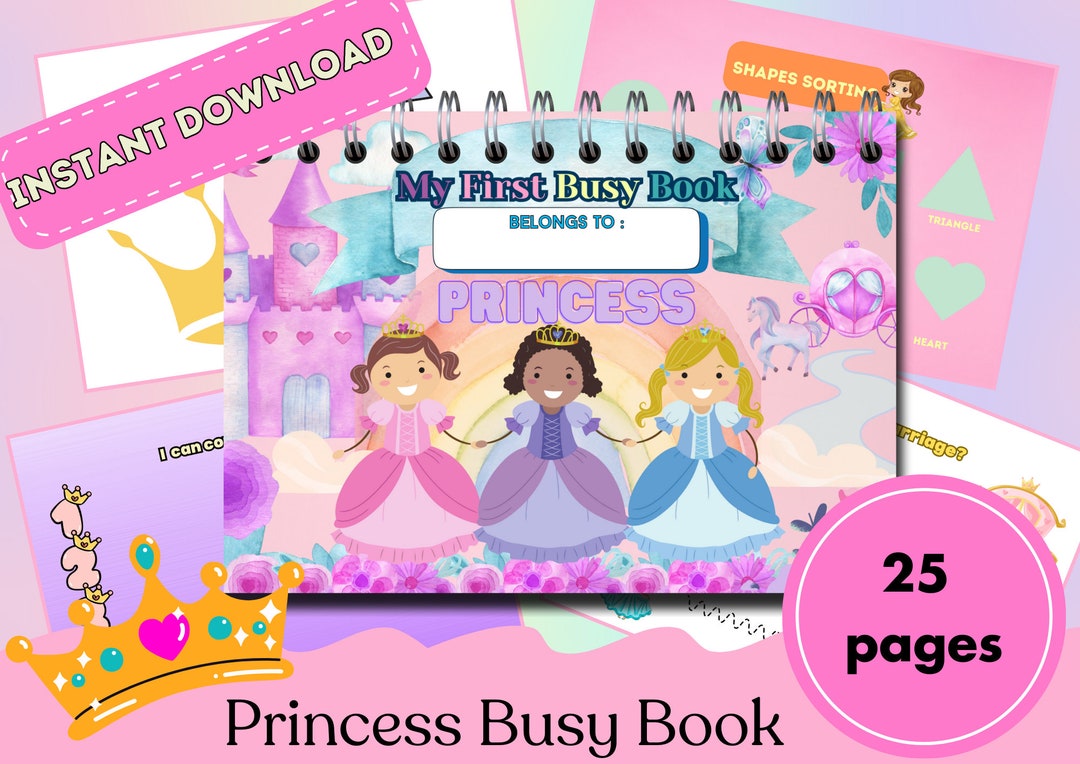 Printable Kids Busy Book Princess Theme - Etsy