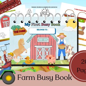 Printable Kids Busy Book FARM Theme - Etsy