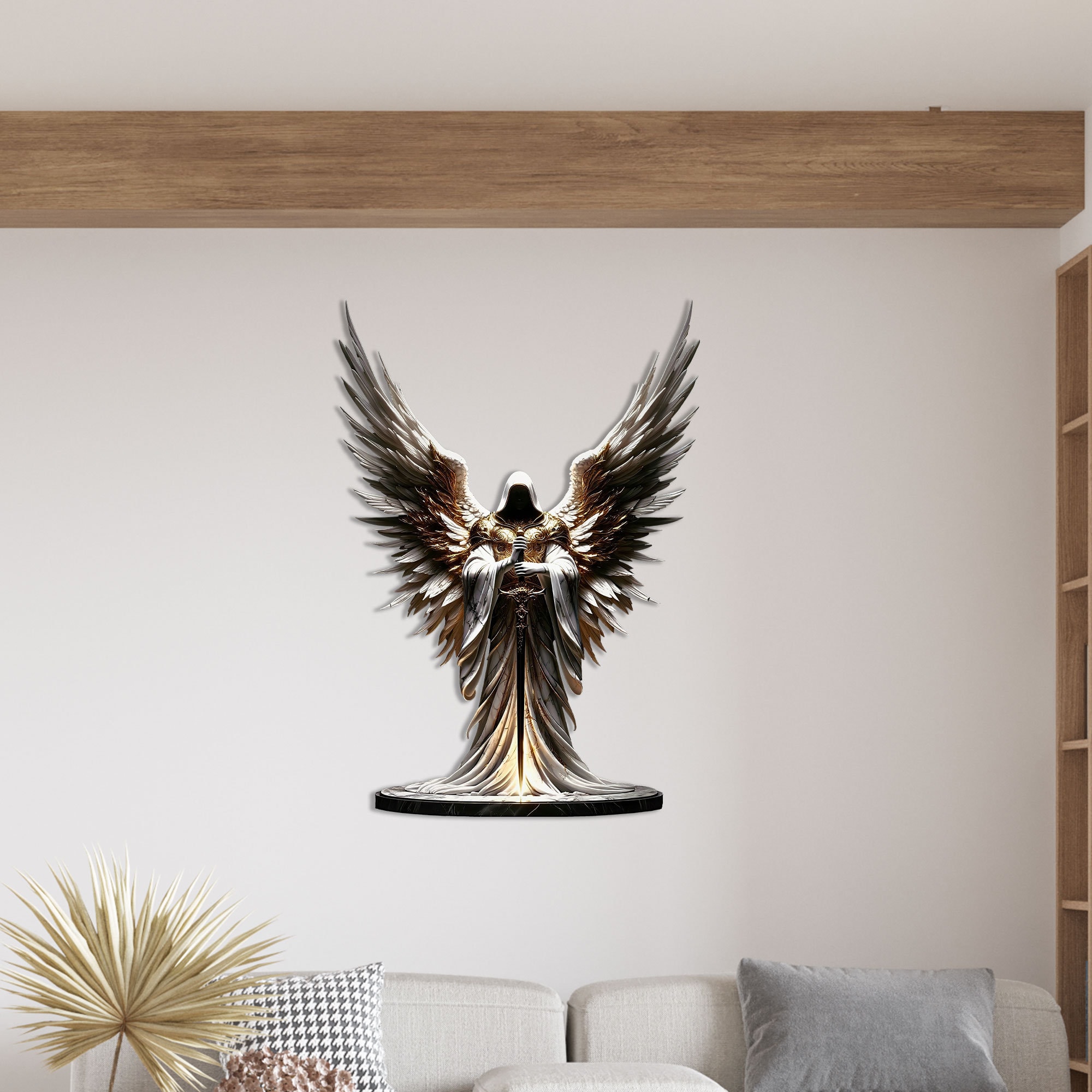 Archangel Michael Metal Wall Decor, Michael Angel Wall Art, Archangel Modern Home Decor, Angel ...