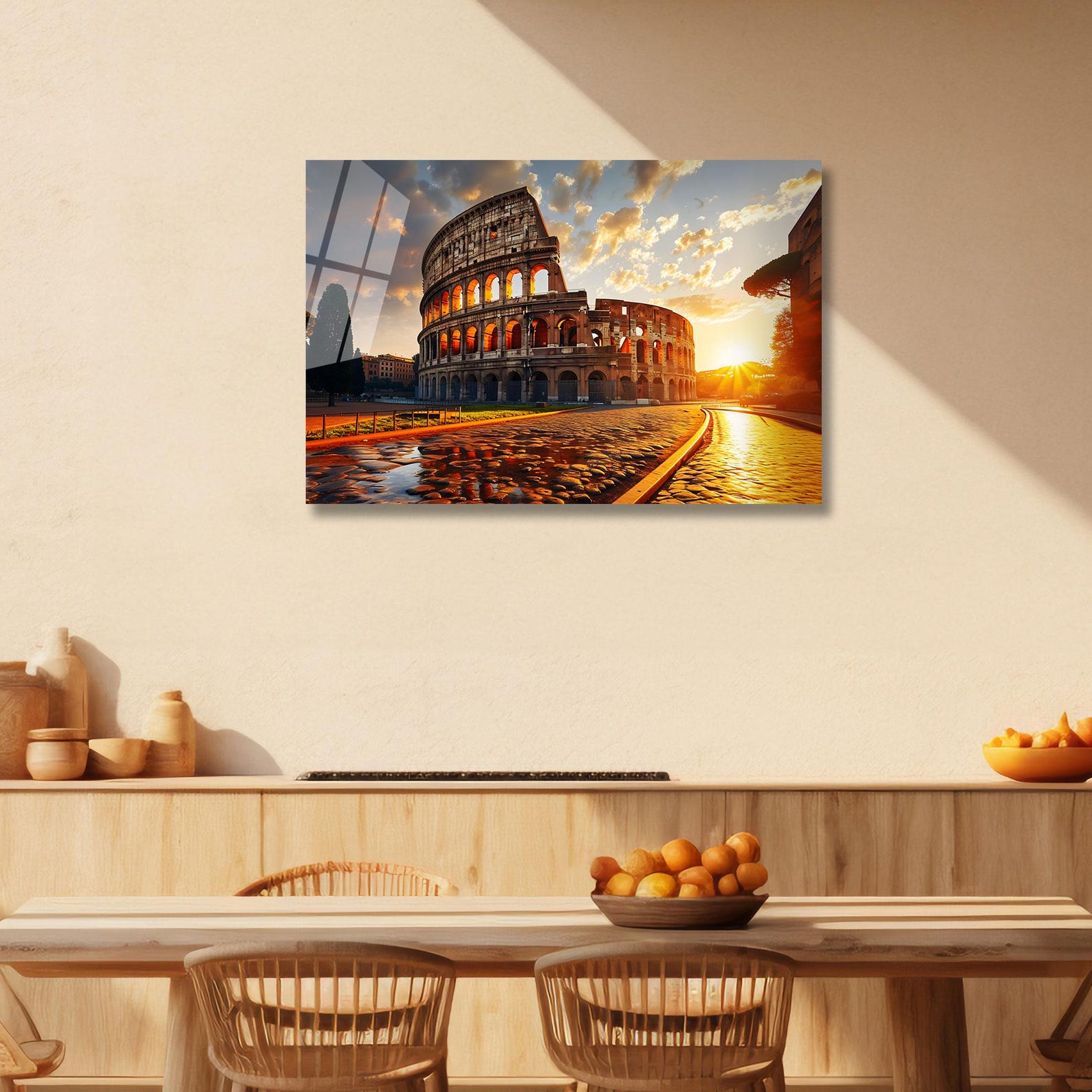 Roman Empire Glass Art, Colosseum Wall Decor, Colosseum Glass Wall ...