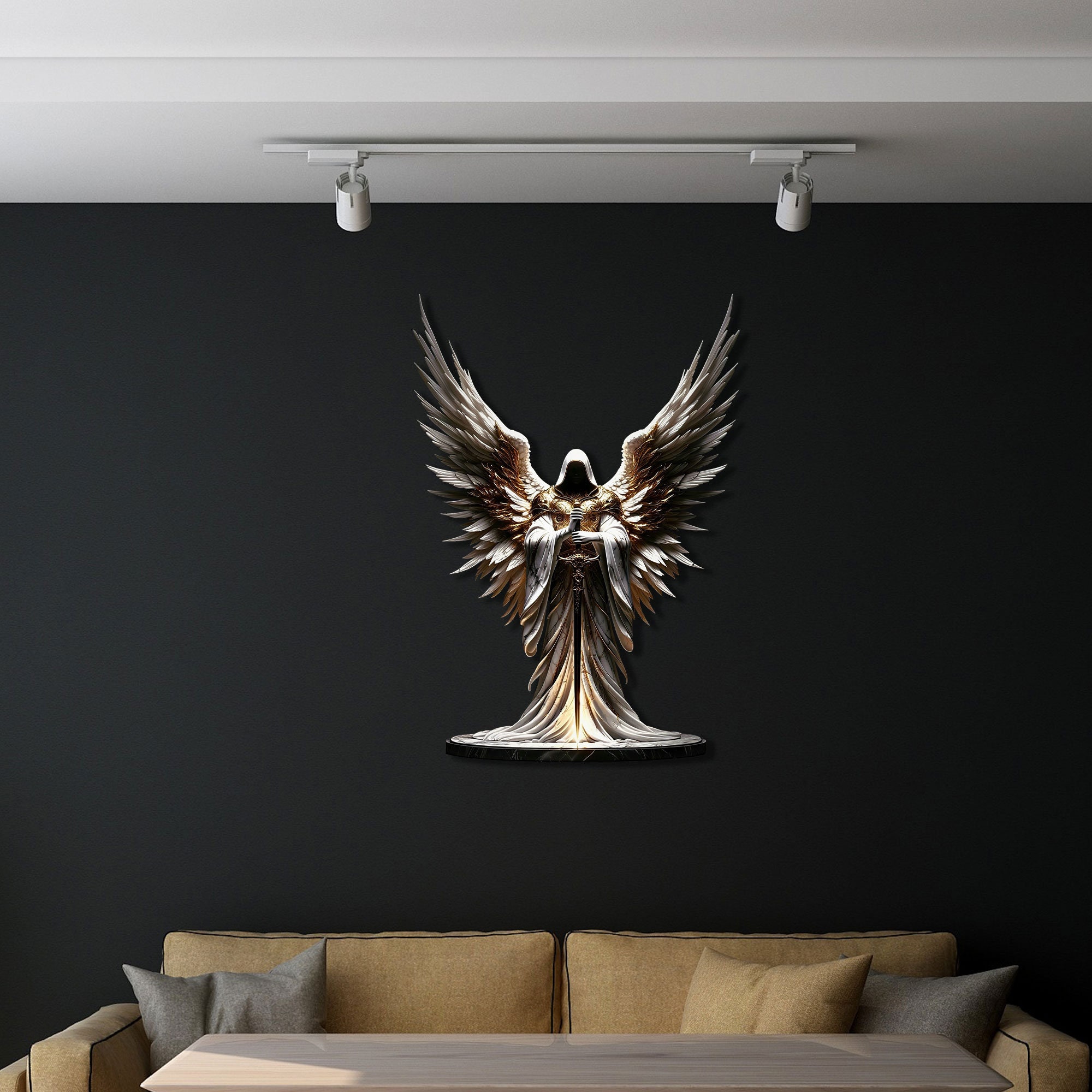 Archangel Michael Metal Wall Decor, Michael Angel Wall Art, Archangel Modern Home Decor, Angel ...