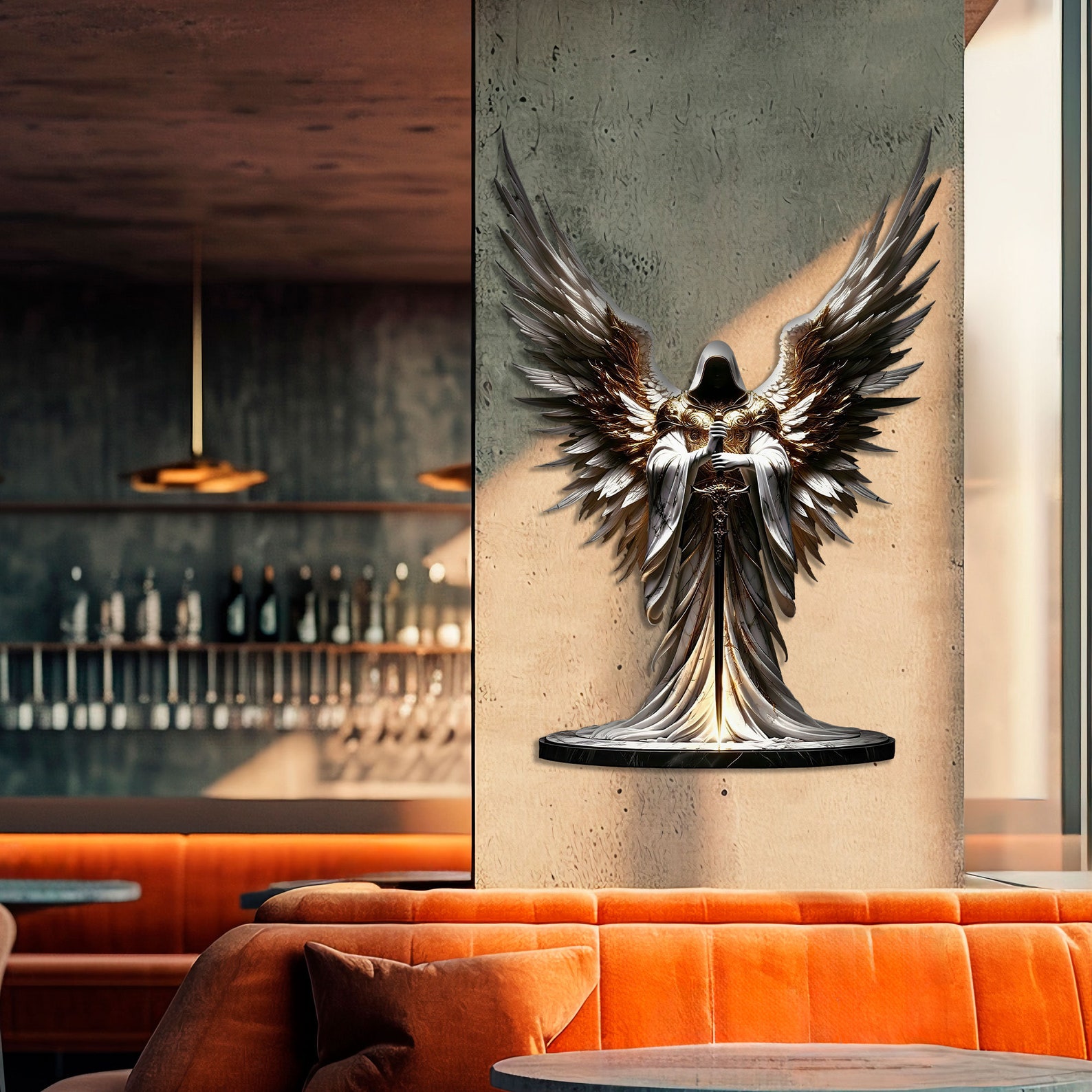 Archangel Michael Metal Wall Decor, Michael Angel Wall Art, Archangel Modern Home Decor, Angel ...