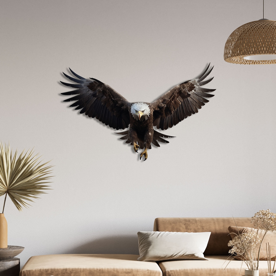 Eagle Metal Wall Art | Realistic Laser Cut Eagle Design for Modern Home ...