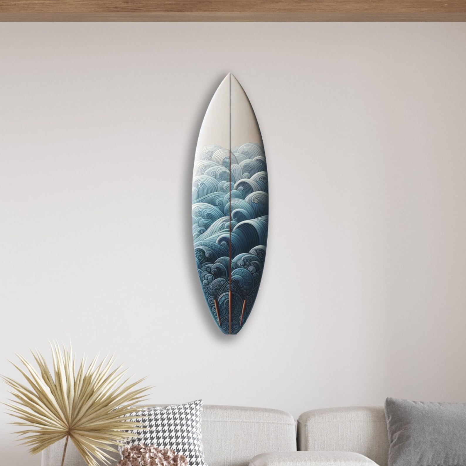 Ocean Wave Surfboard Metal Wall Art: Modern Beach Decor - Etsy