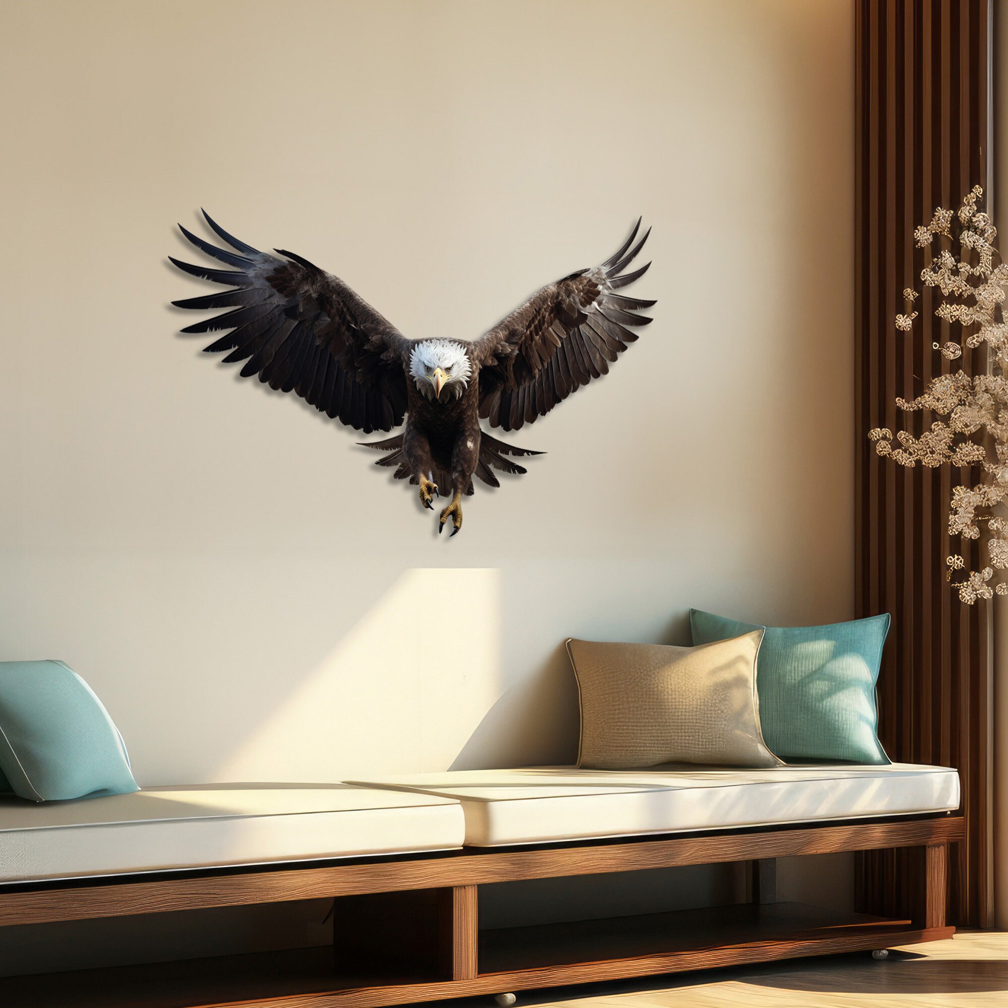 Realistic Eagle Metal Wall Decor, Black Eagle Metal Wall Art Design ...