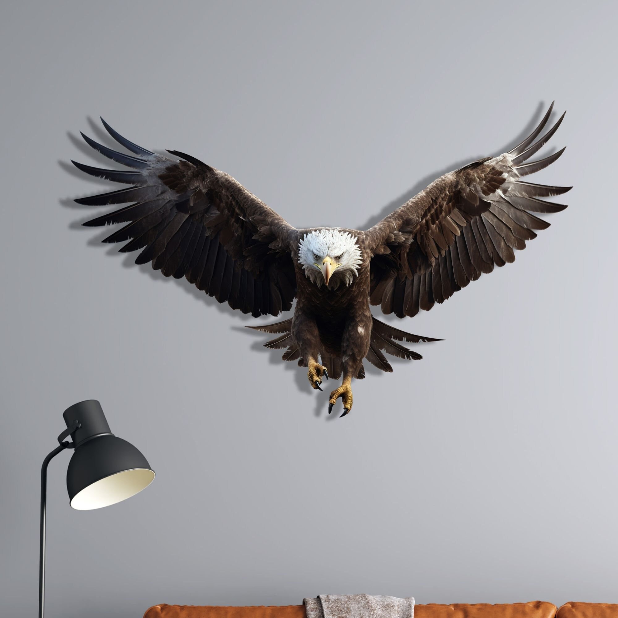 Realistic Eagle Metal Wall Decor, Black Eagle Metal Wall Art Design ...