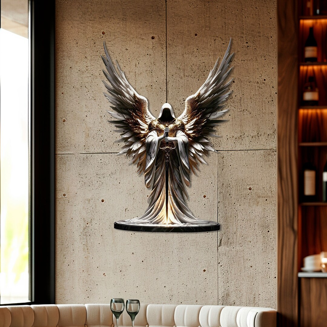 Archangel Michael Metal Wall Art: Protector With Sword - Etsy
