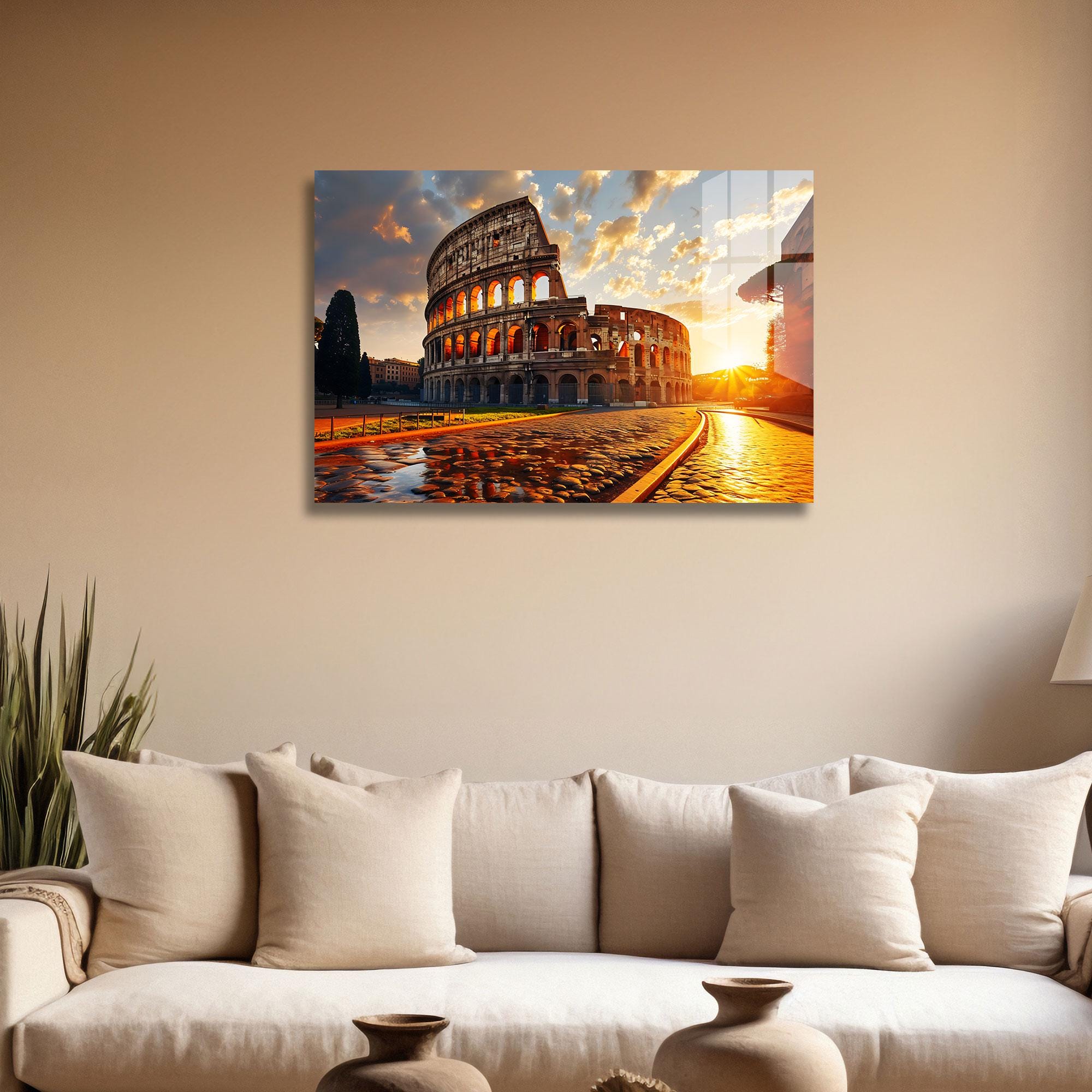 Roman Empire Glass Art, Colosseum Wall Decor, Colosseum Glass Wall ...