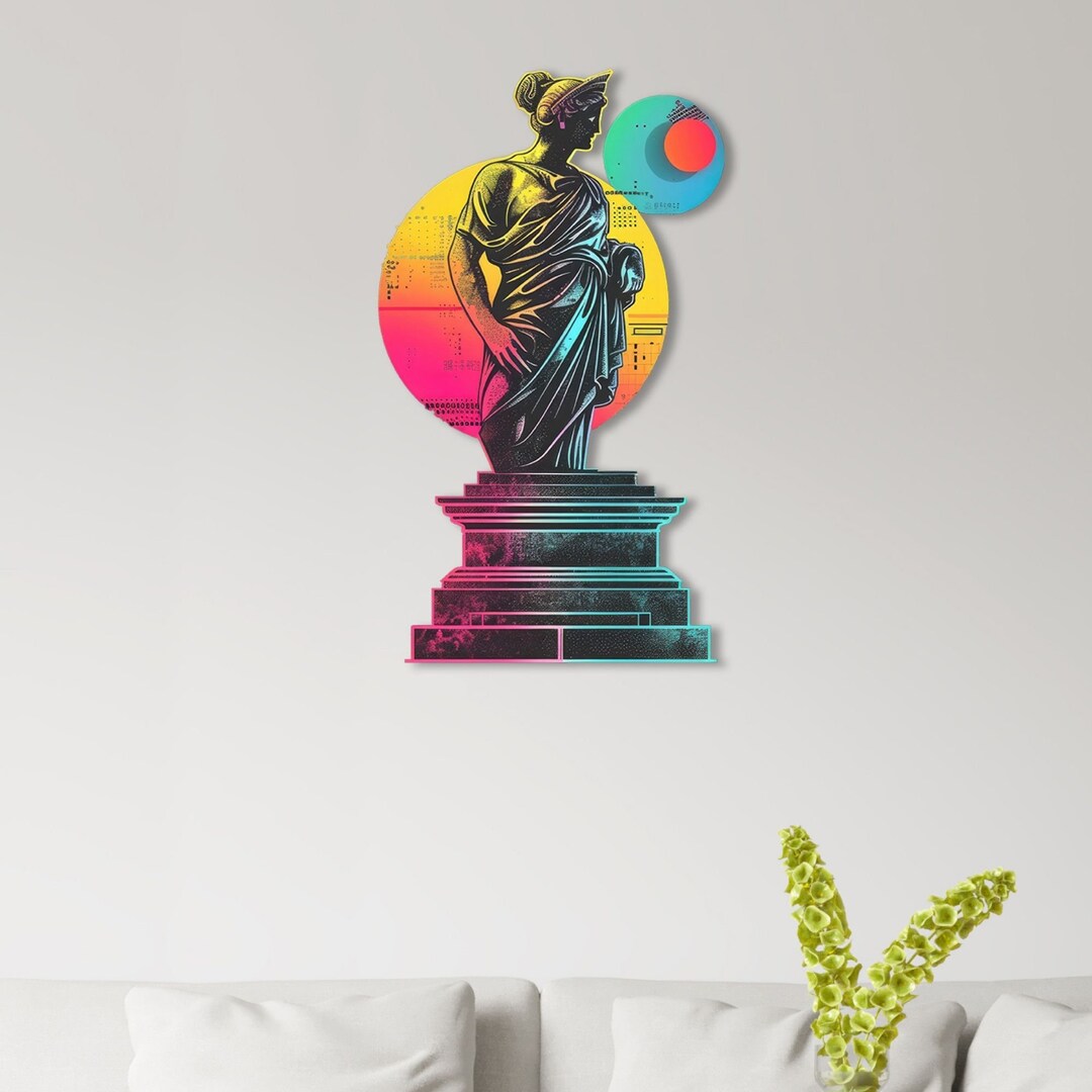 Aphrodite Statue Metal Wall Art, Aphrodite Colored Metal Wall Hangings ...