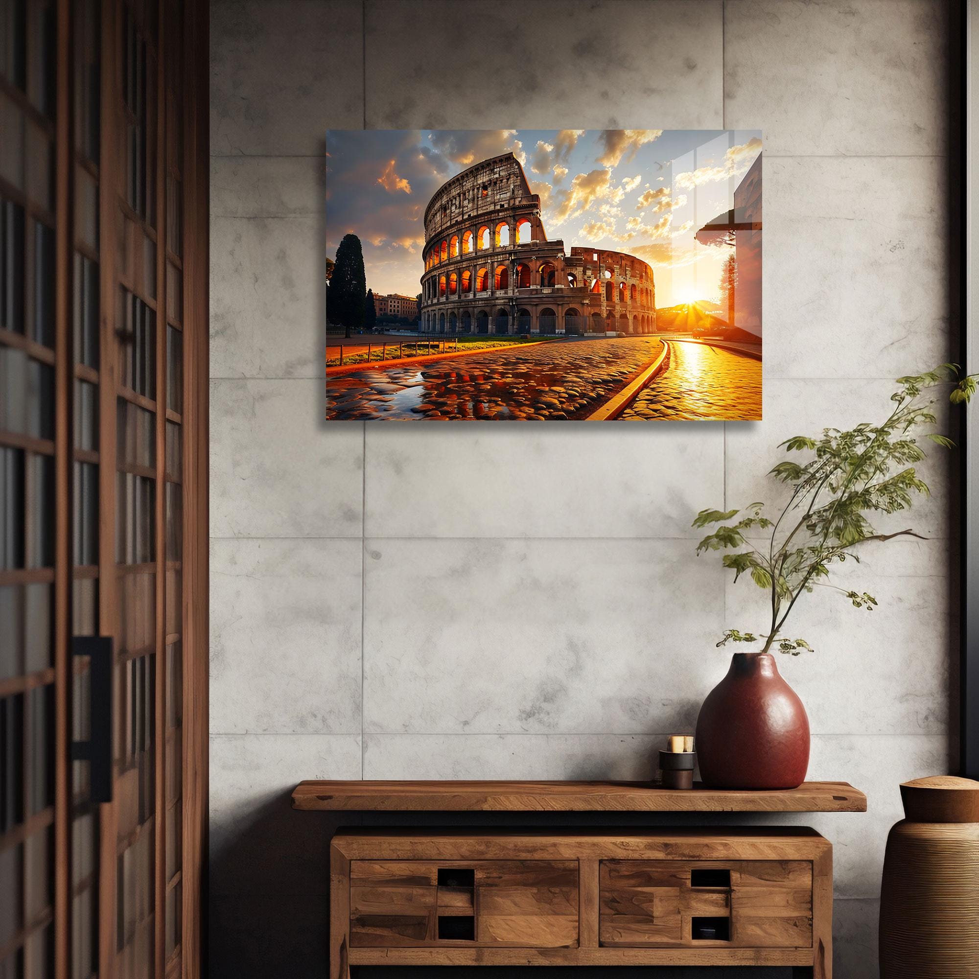 Roman Empire Glass Art, Colosseum Wall Decor, Colosseum Glass Wall ...