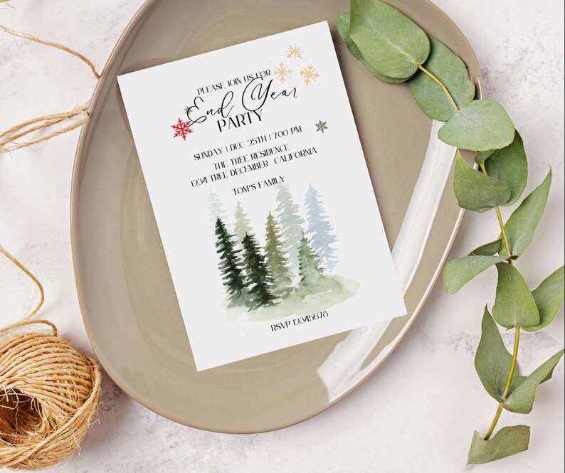 Editable Invitation End Year Party Family Gathering Template Invitation ...