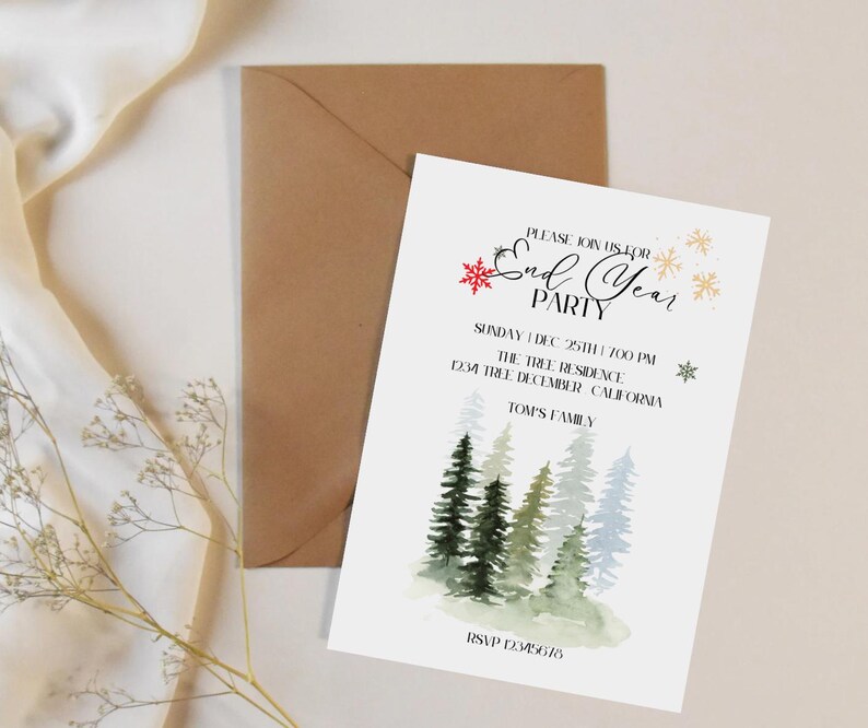 Editable Invitation End Year Party Family Gathering Template Invitation ...