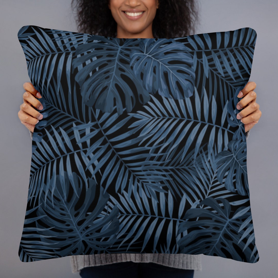 Blue Plant Design Pillow - Etsy