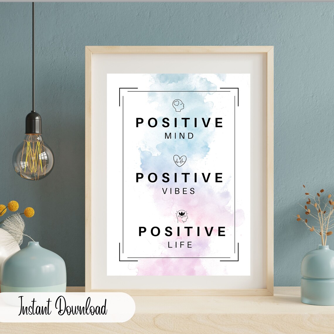 Positive Affirmations Watercolor Art Prints, Home Decor (digital ...