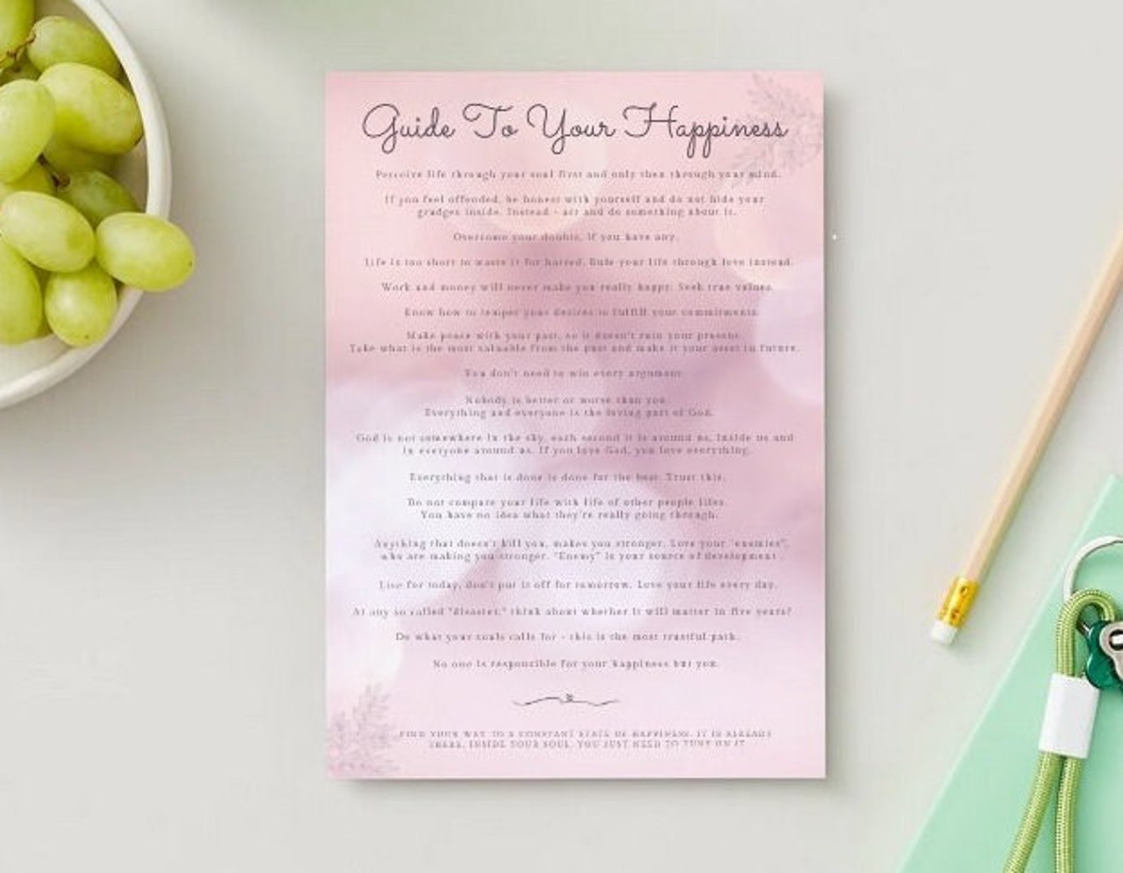 17 Rules to Happiness Guide, Printable Wall Art (PDF & JPG) - Etsy