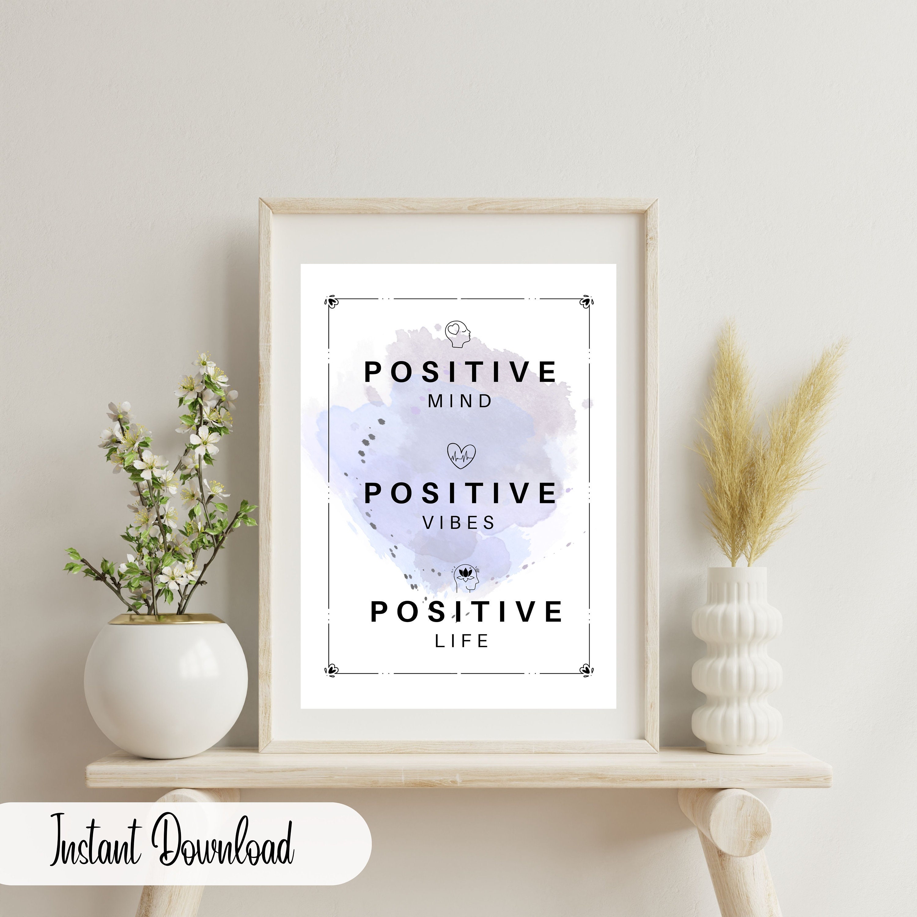 Positive Affirmations Watercolor Art Prints, Home Decor (digital ...