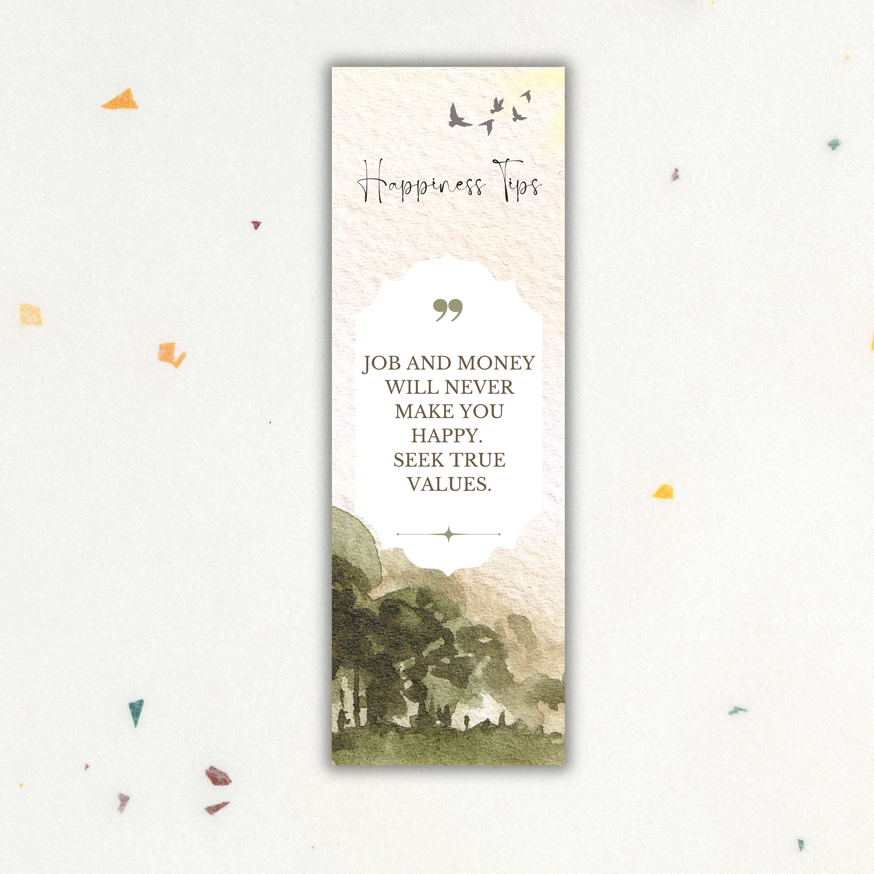 Happiness Digital Printable Bookmarks 2x6 In, Unique Printable ...