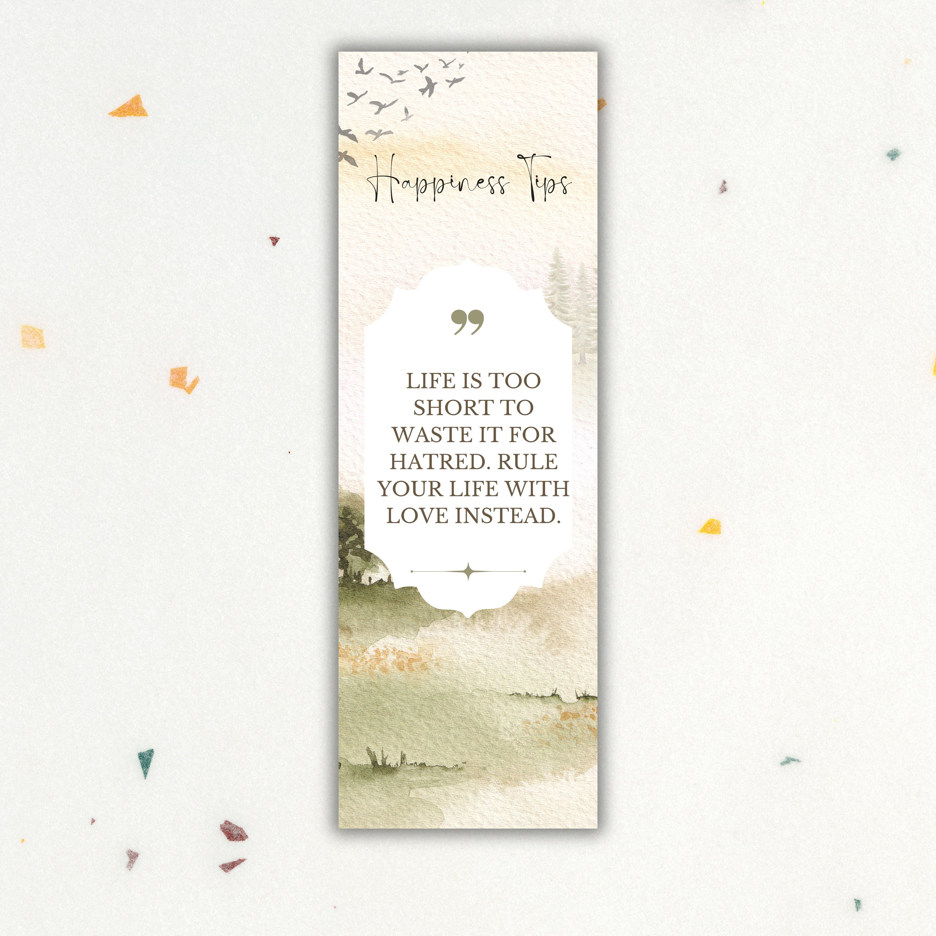 Happiness Digital Printable Bookmarks 2x6 In, Unique Printable ...