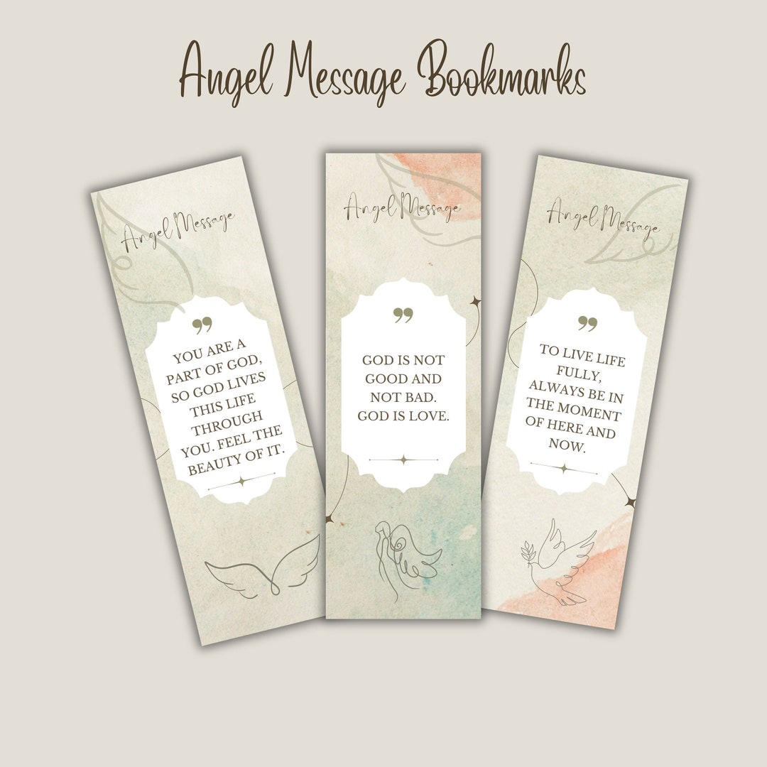 Angel Message Digital Bookmarks Bundle, Unique Printable Bookmarks for ...