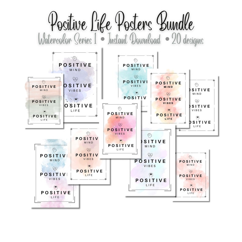Positive Affirmations Watercolor Art Prints, Home Decor (digital ...