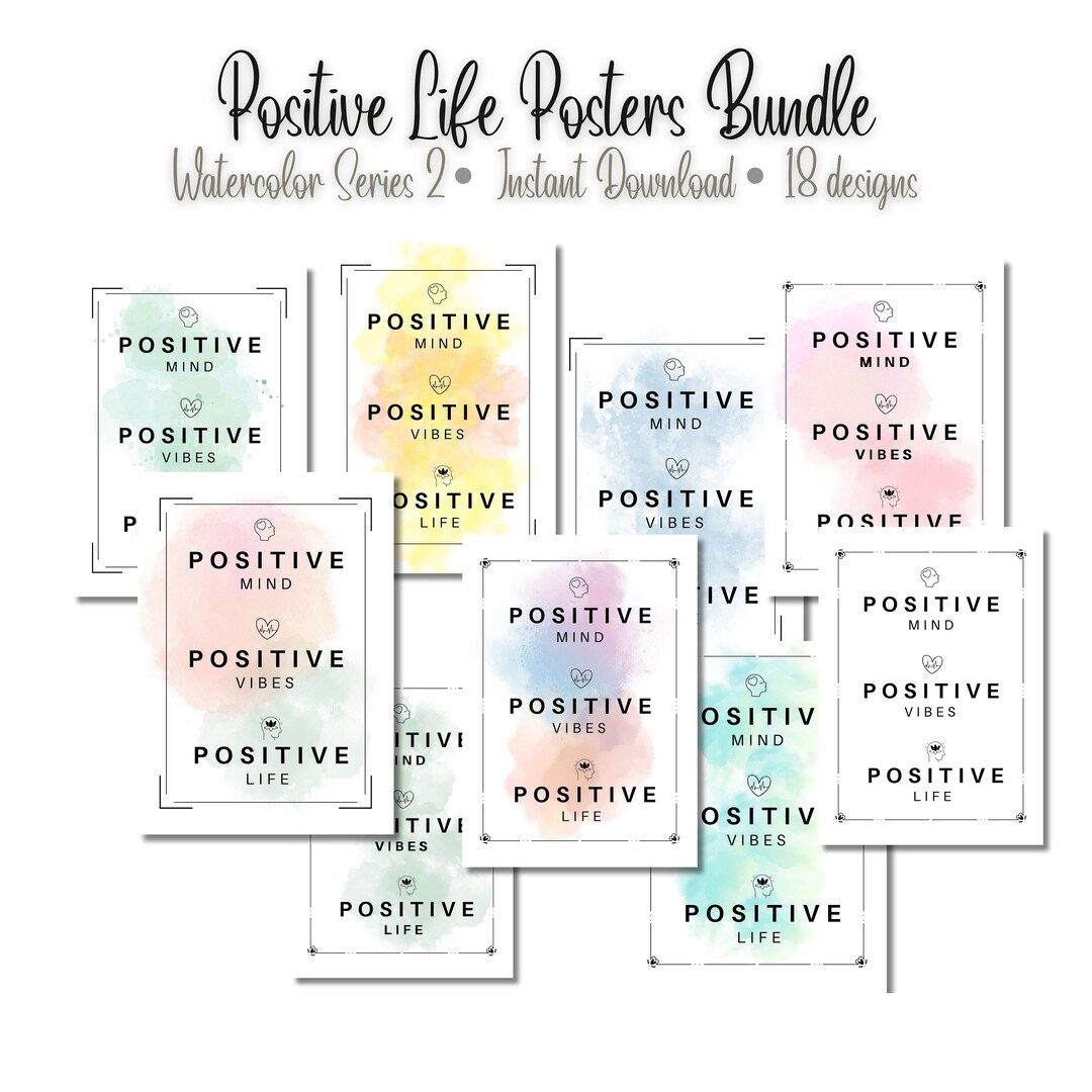 Inspirational Watercolor Series Digital Printables About Positive ...