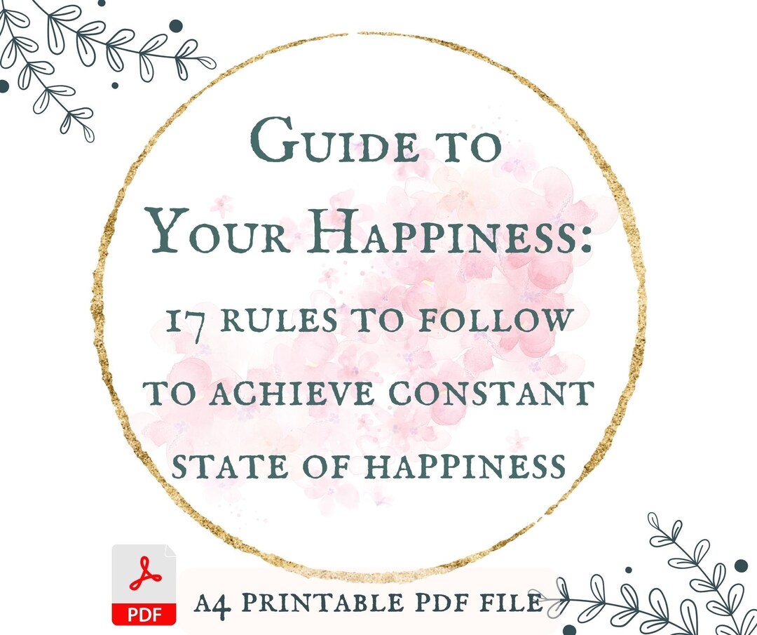 17 Rules to Happiness Guide, Printable Wall Art (PDF & JPG) - Etsy
