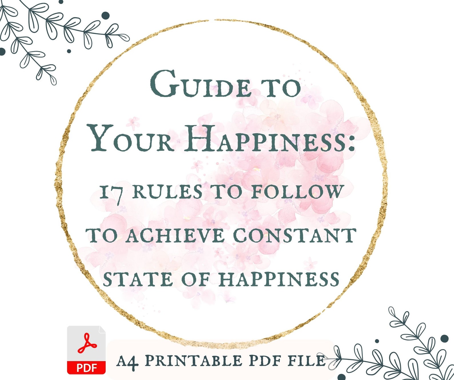 17 Rules to Happiness Guide, Printable Wall Art (PDF & JPG) - Etsy