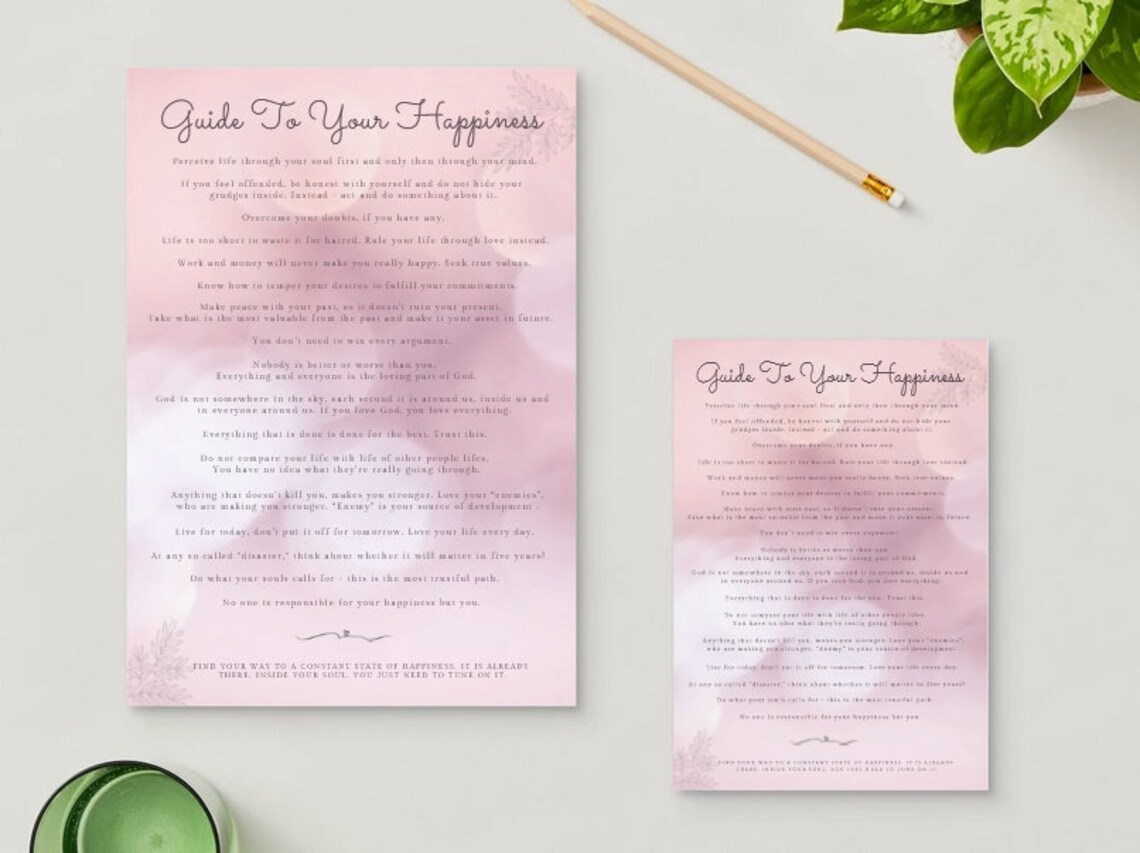 17 Rules to Happiness Guide, Printable Wall Art (PDF & JPG) - Etsy