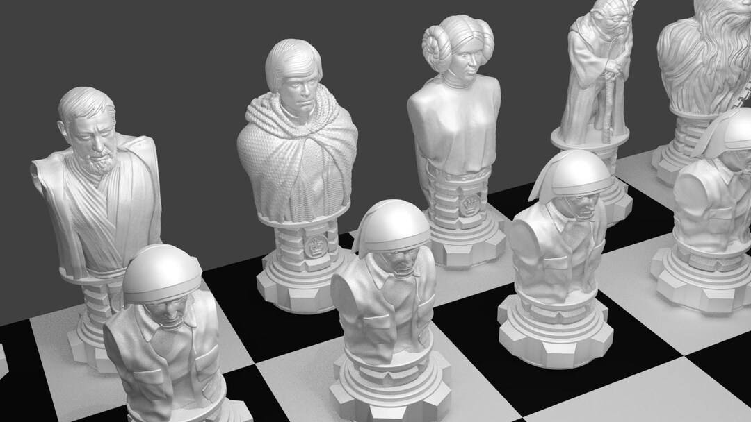 Star Wars White Chess Set STL Model for 3D Printing - Etsy