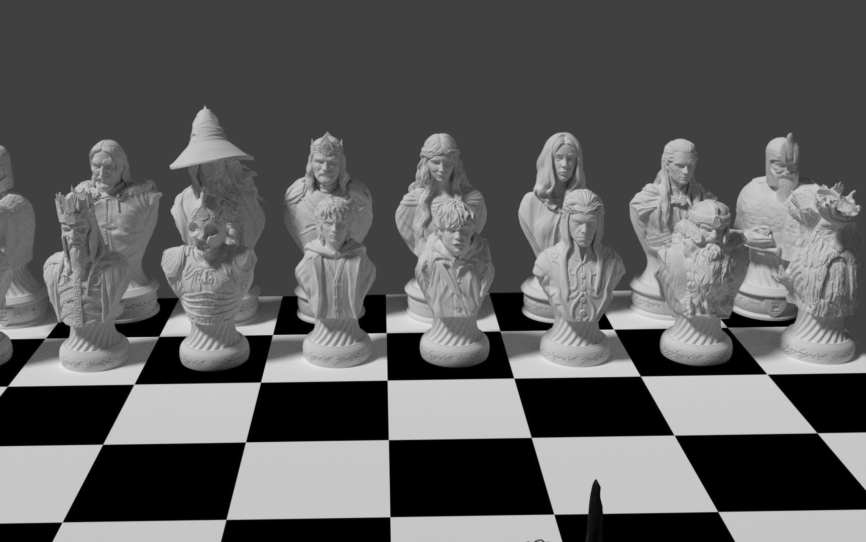 LOTR White Chess Set STL Model for 3D Printing - Etsy