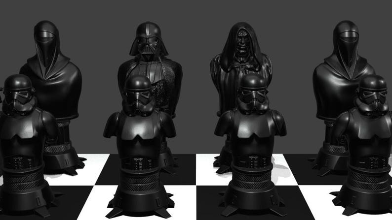 Star Wars Black Chess Set STL Model for 3D Printing - Etsy