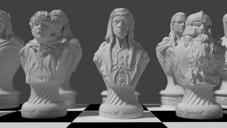 LOTR White Chess Set STL Model for 3D Printing - Etsy