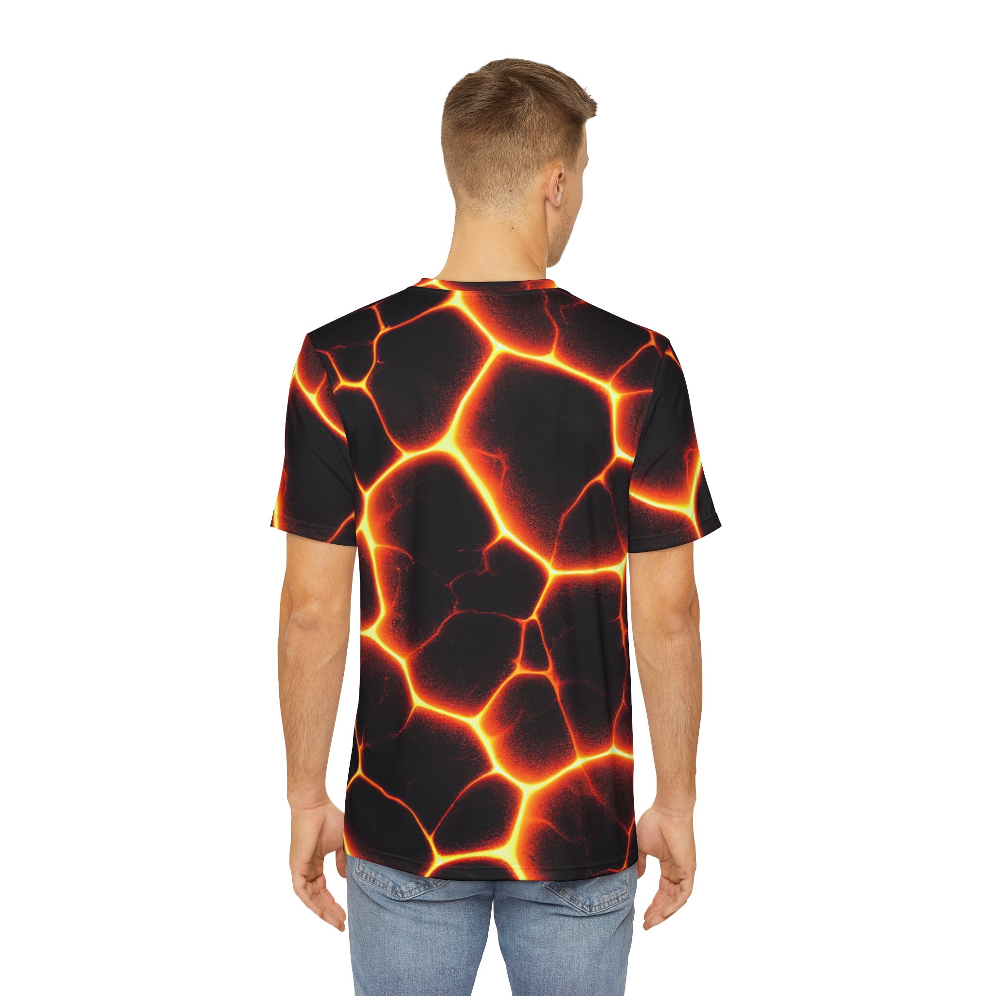 Lava Rock Pattern T-shirt - Earth Fire Element Shirt - Cracked Molten ...