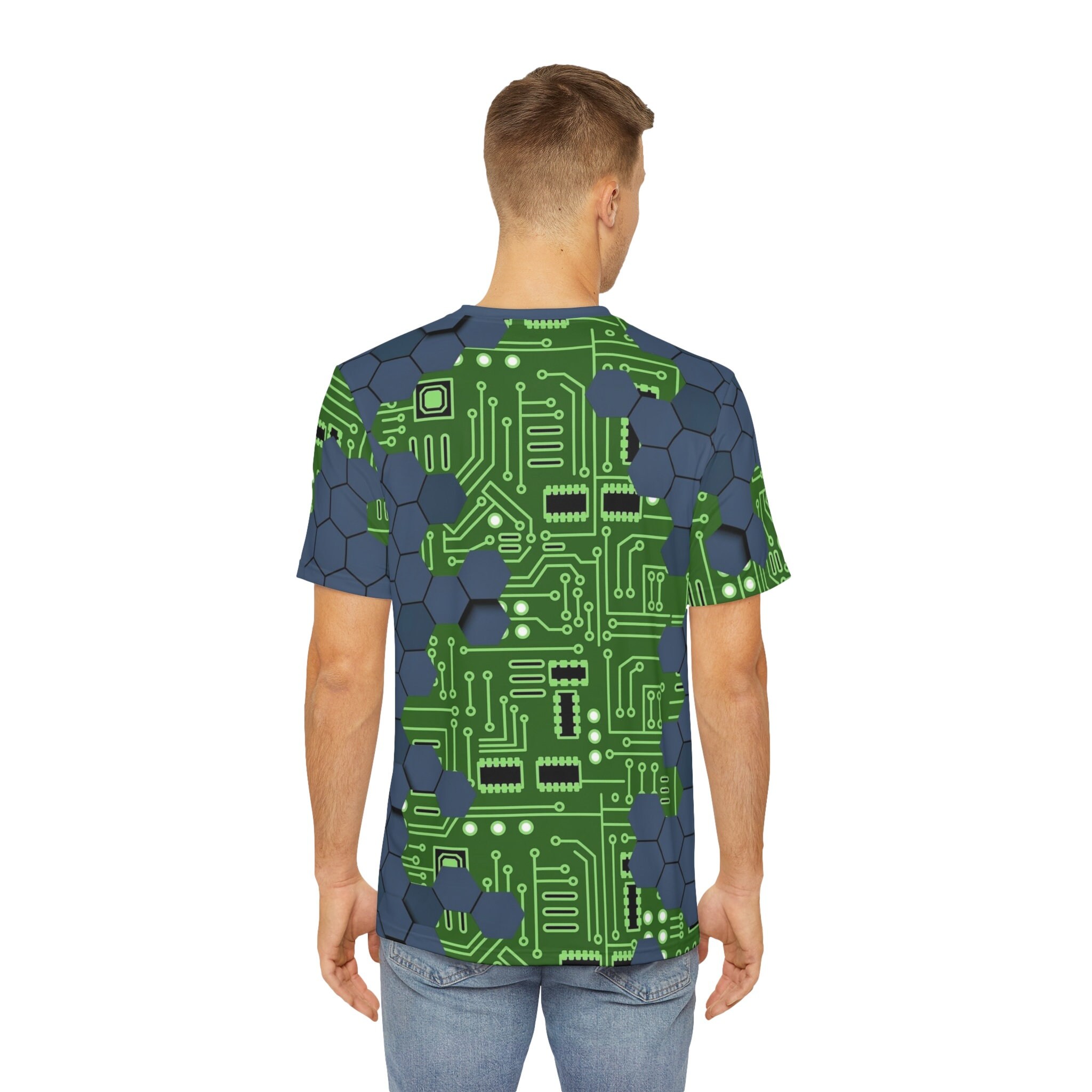 Circuit Board Chip Graphic T-shirt - Exposed AI Technology Shirt ...