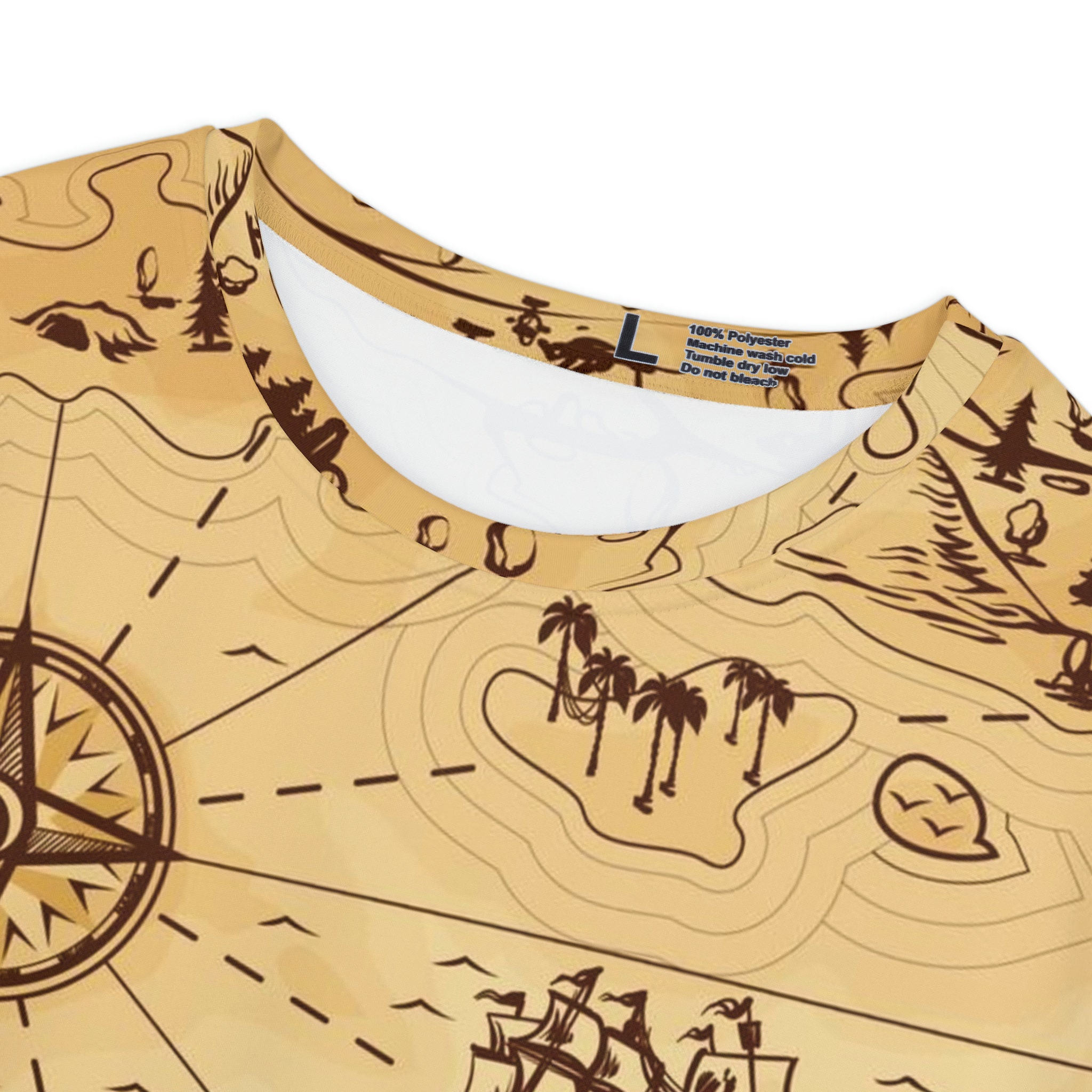 Treasure Map Print Graphic T Shirt - Pirate Ship Adventure Unisex ...